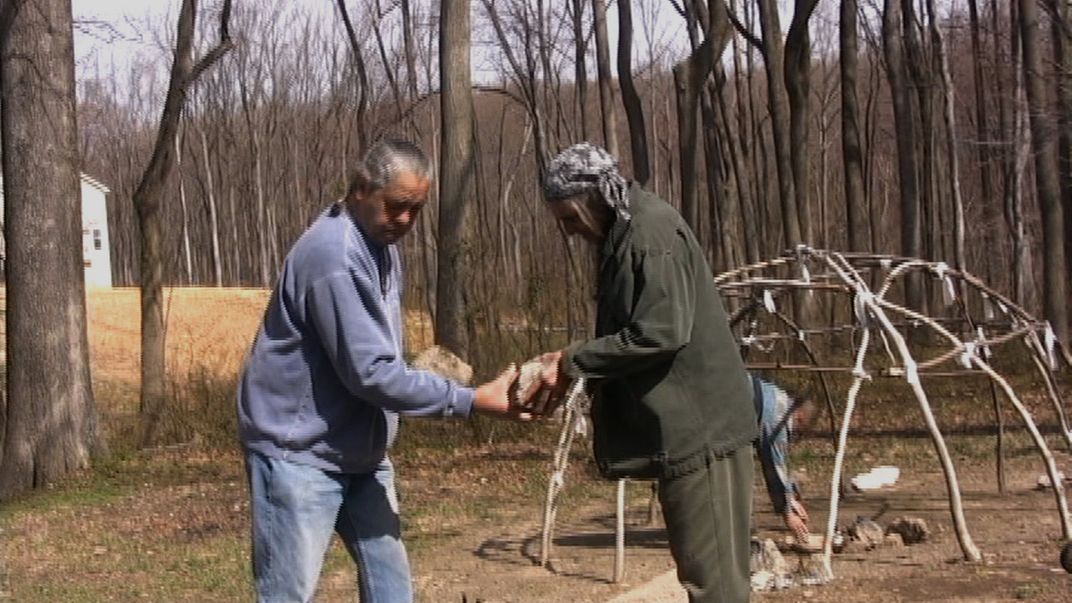 This was taken During A sweat lodge as the men were gathering stones ...