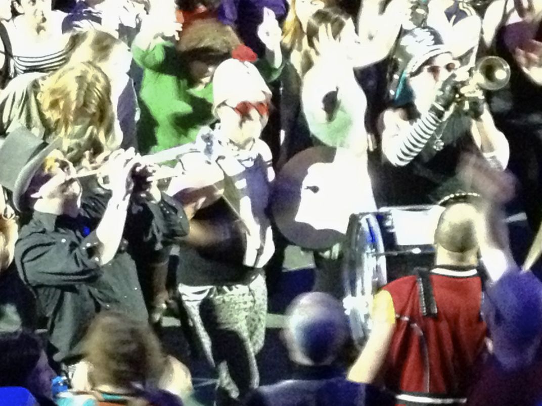 The MarchFourth Marching Band walks into the crowd. | Smithsonian Photo ...