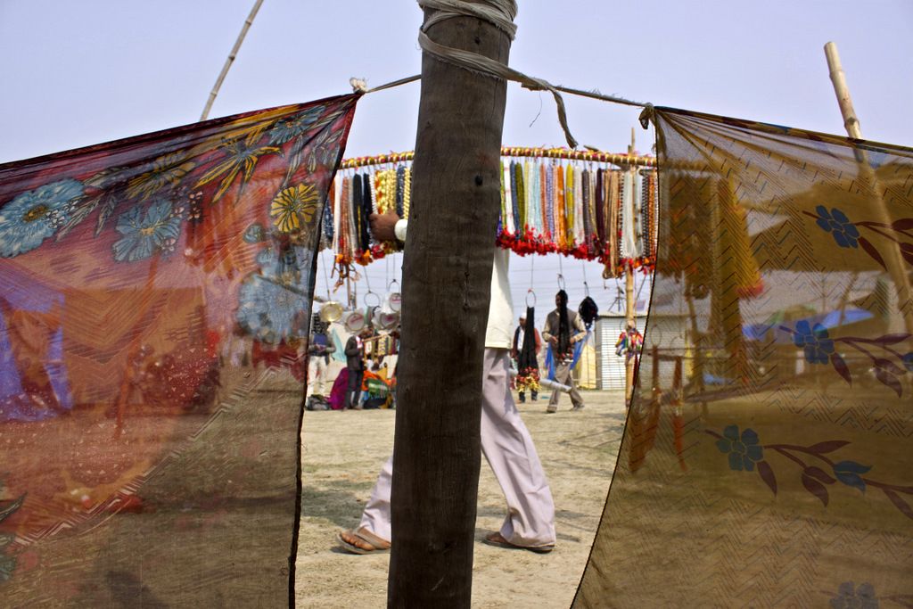 Street fair. An image from a local fair at Allahabad during the Maha ...