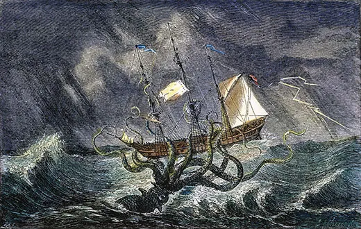 Giant Squids Attacking Ships