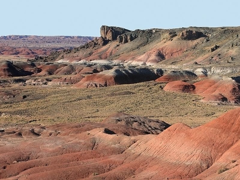 The beautiful Painted Desert at the Petrified Forest National Park in ...