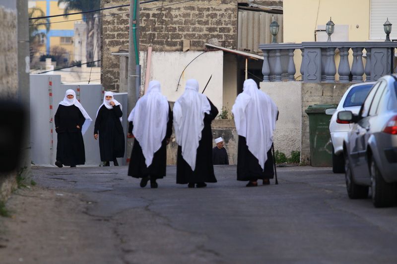 The Druze - Druze women and men in their traditional customes take an ...