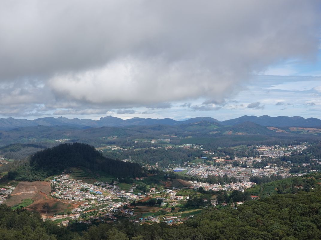 A view of the city from the highest point named Doddabetta ...