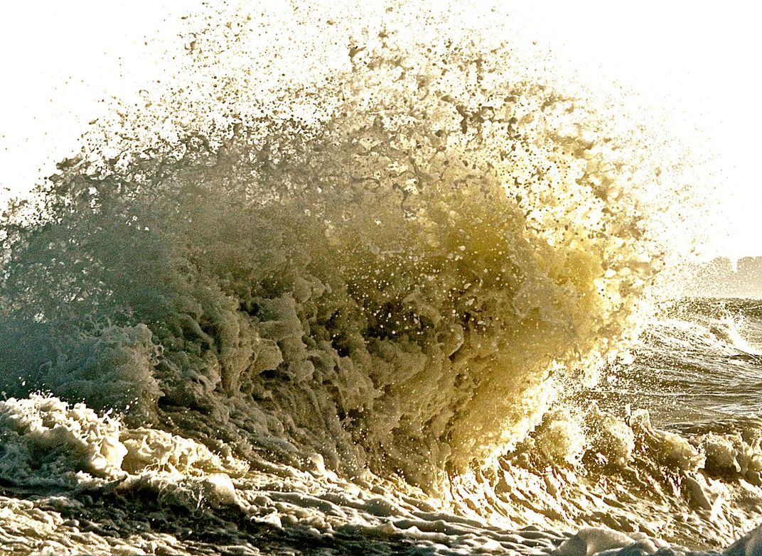 Wave collision on Long Island Sound in Milford, Connecticut ...