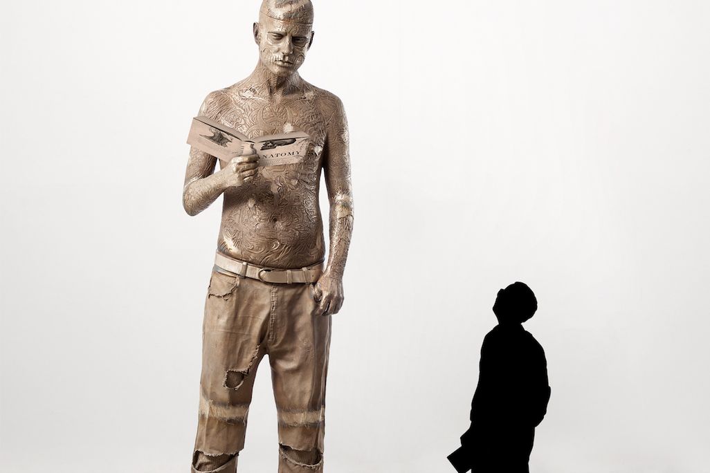 zombie boy statue