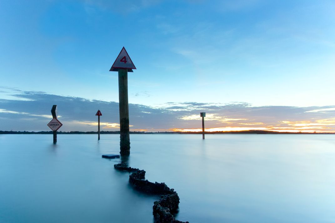 The Intracoastal Waterway takes on a blue silkiness at dusk ...