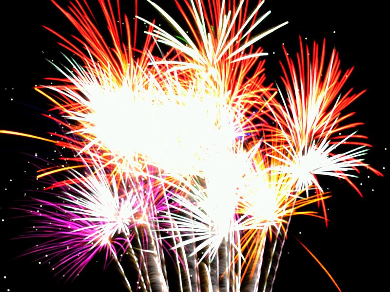 A closeup of the New Year's Fireworks Finale at the Saint Petersburg ...