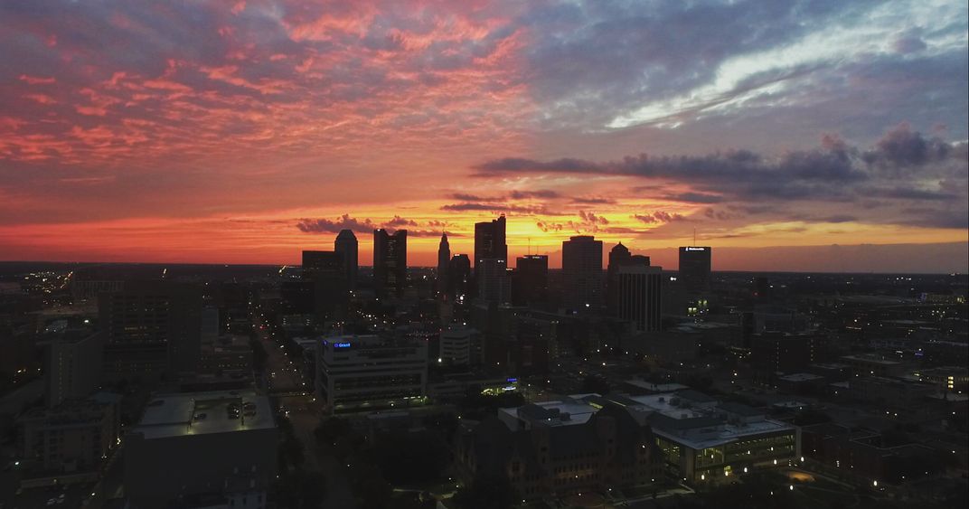 Columbus, Ohio sunset taken by drone. | Smithsonian Photo Contest ...