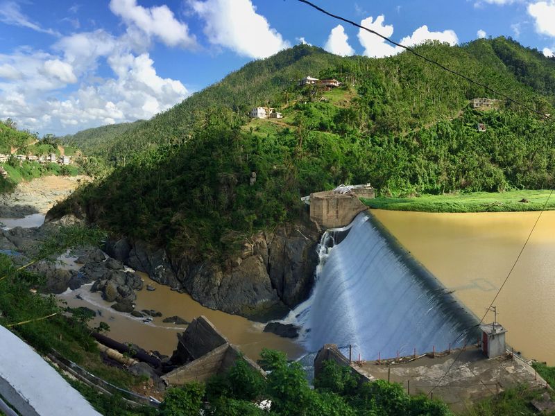 Silted-up Dam Reservoir and river on Rio De La Plata, near Camario ...