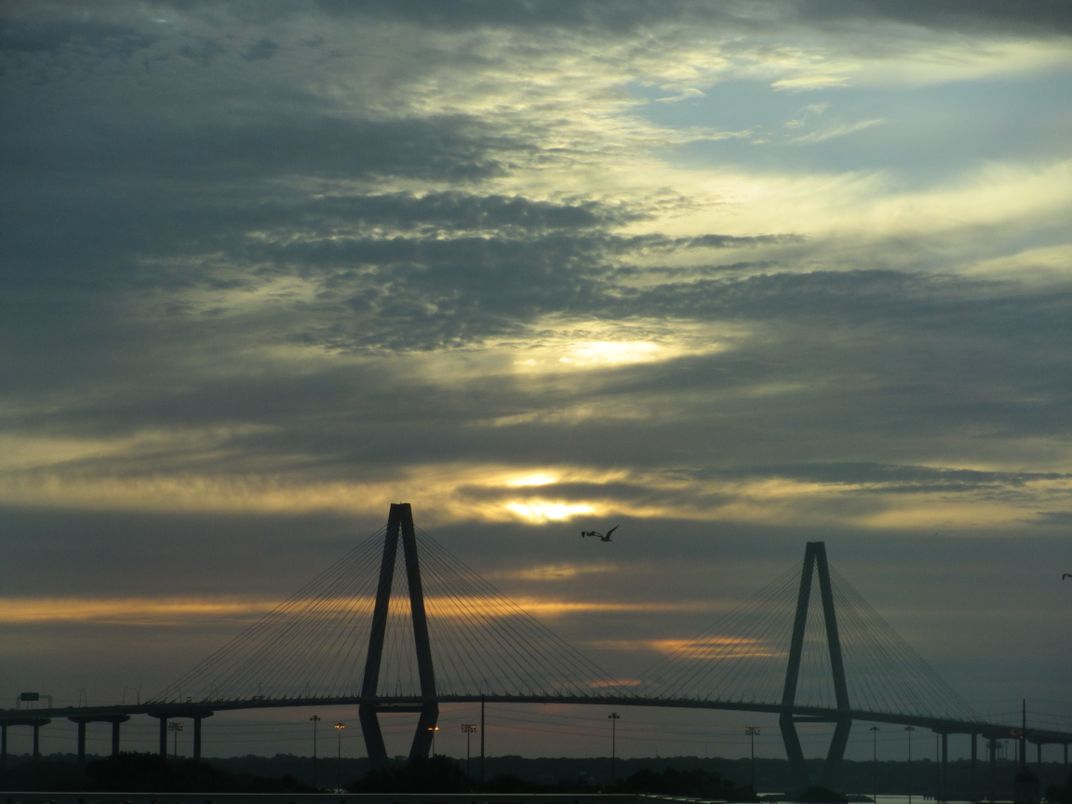 Sunrise over the Arthur Ravenel Jr. Bridge in South Carolina ...