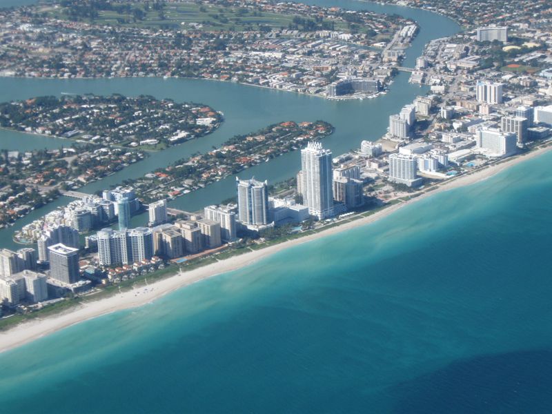 Beautiful Miami Beach seen from the airplane window | Smithsonian Photo ...