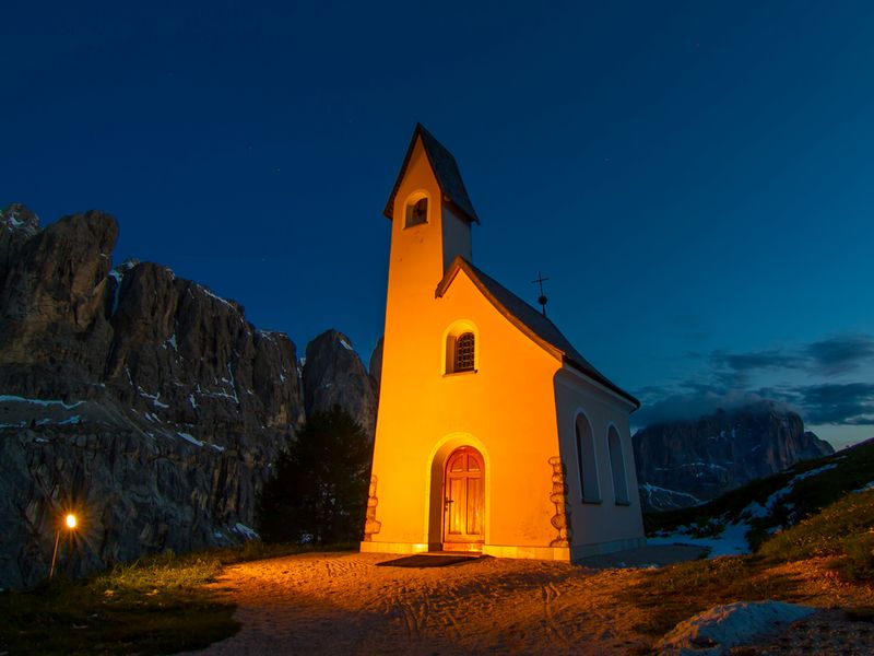A small church in the dolomite mountains of Italy. | Smithsonian Photo ...