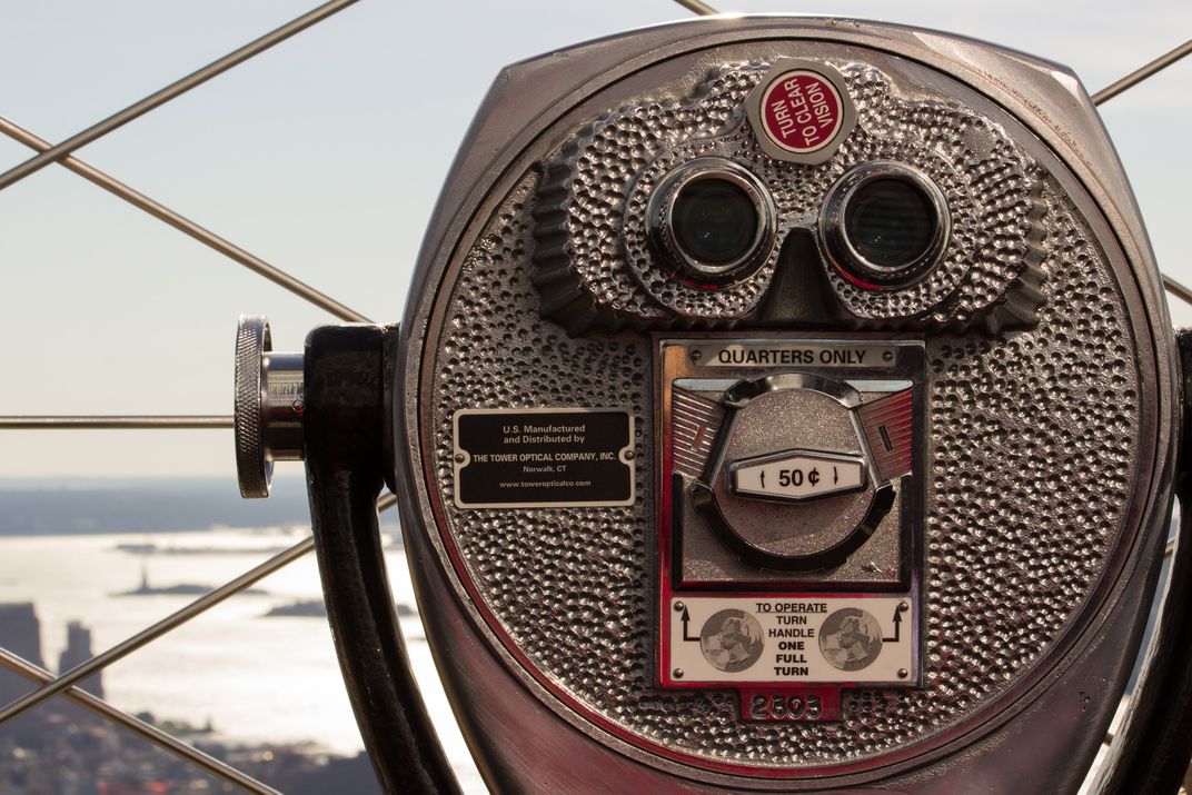 Photo of one of the viewfinders on the Empire State Building ...