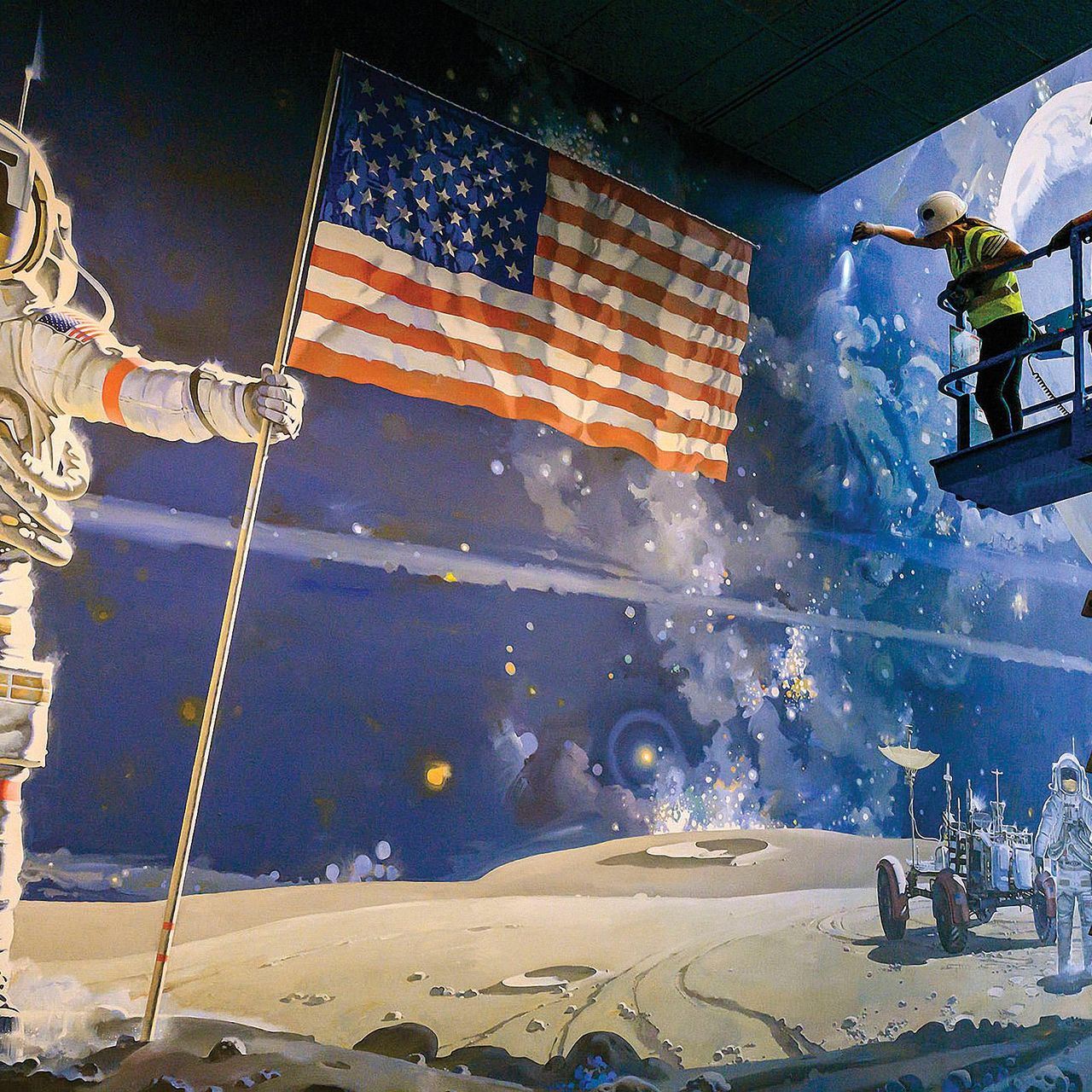 astronaut mural
