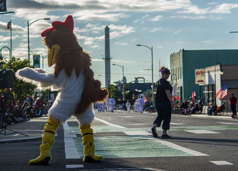 Chicken Dance during a parade in Port Angeles, Washington ...
