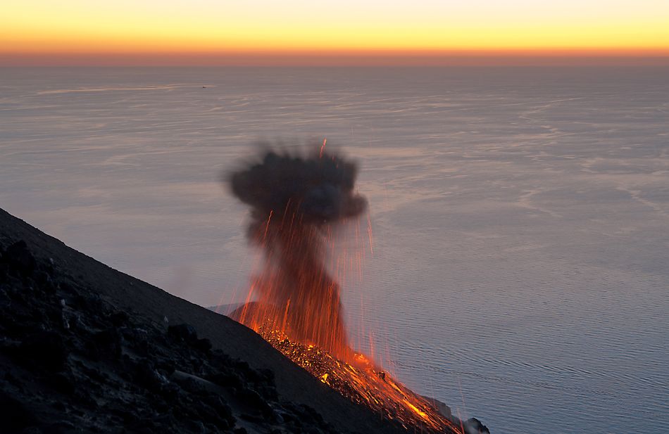 Stromboli Eruption at sunset | Smithsonian Photo Contest | Smithsonian ...