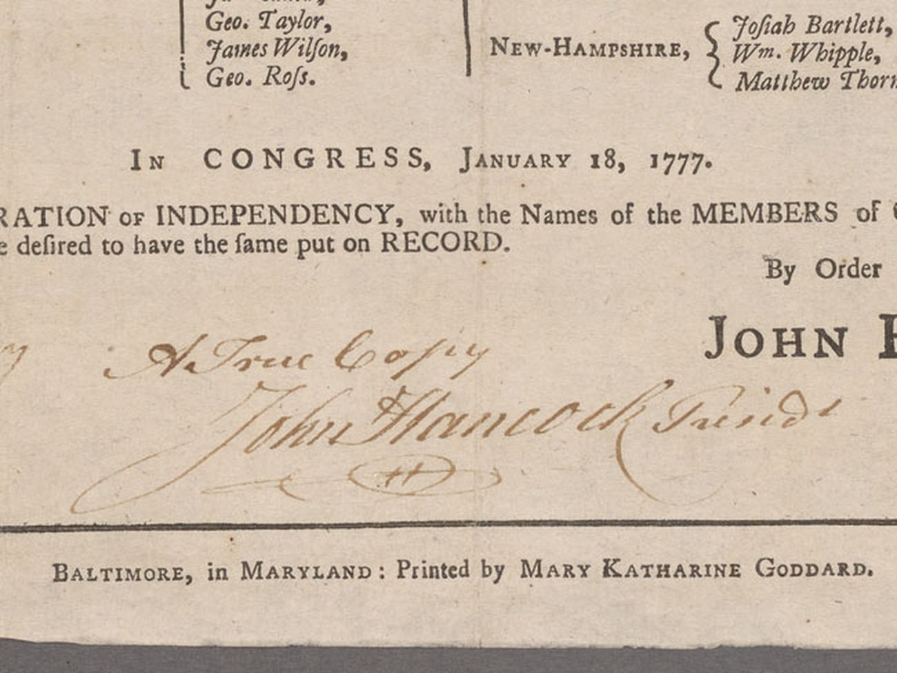 Mary Katharine Goddard, the Woman Whose Name Appears on the Declaration ...