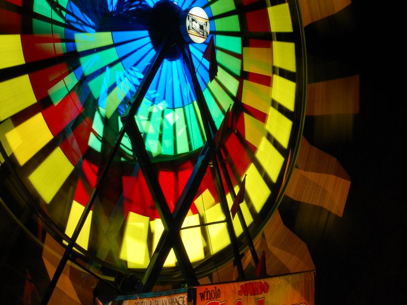 Newly restored Astro Wheel at the Spring Carnival with slow shutter ...