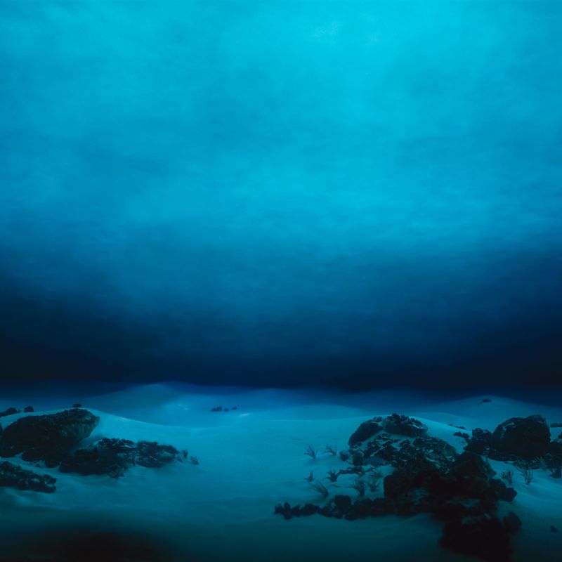 Dark Blue Ocean Underwater