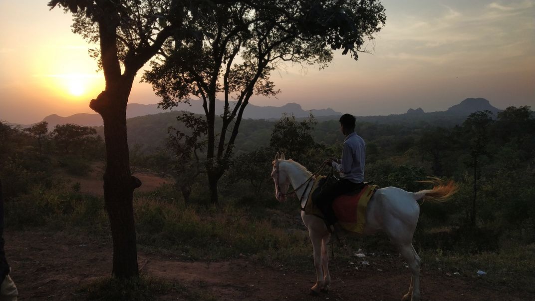 Enjoying moments of solitute during the sunset at Rajendra Giri ...