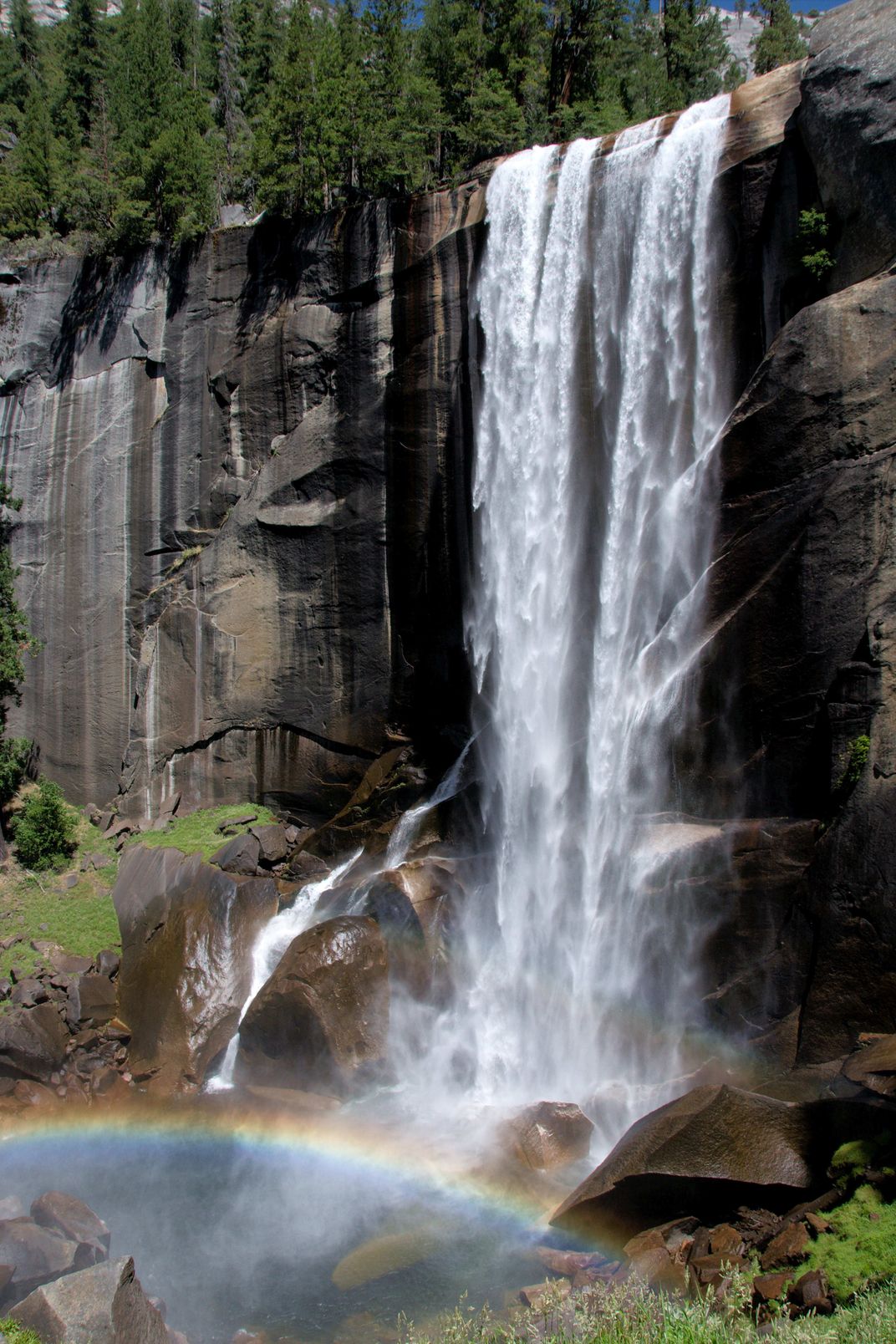 Vernal Falls with rainbow, Yosemite National Park. | Smithsonian Photo ...