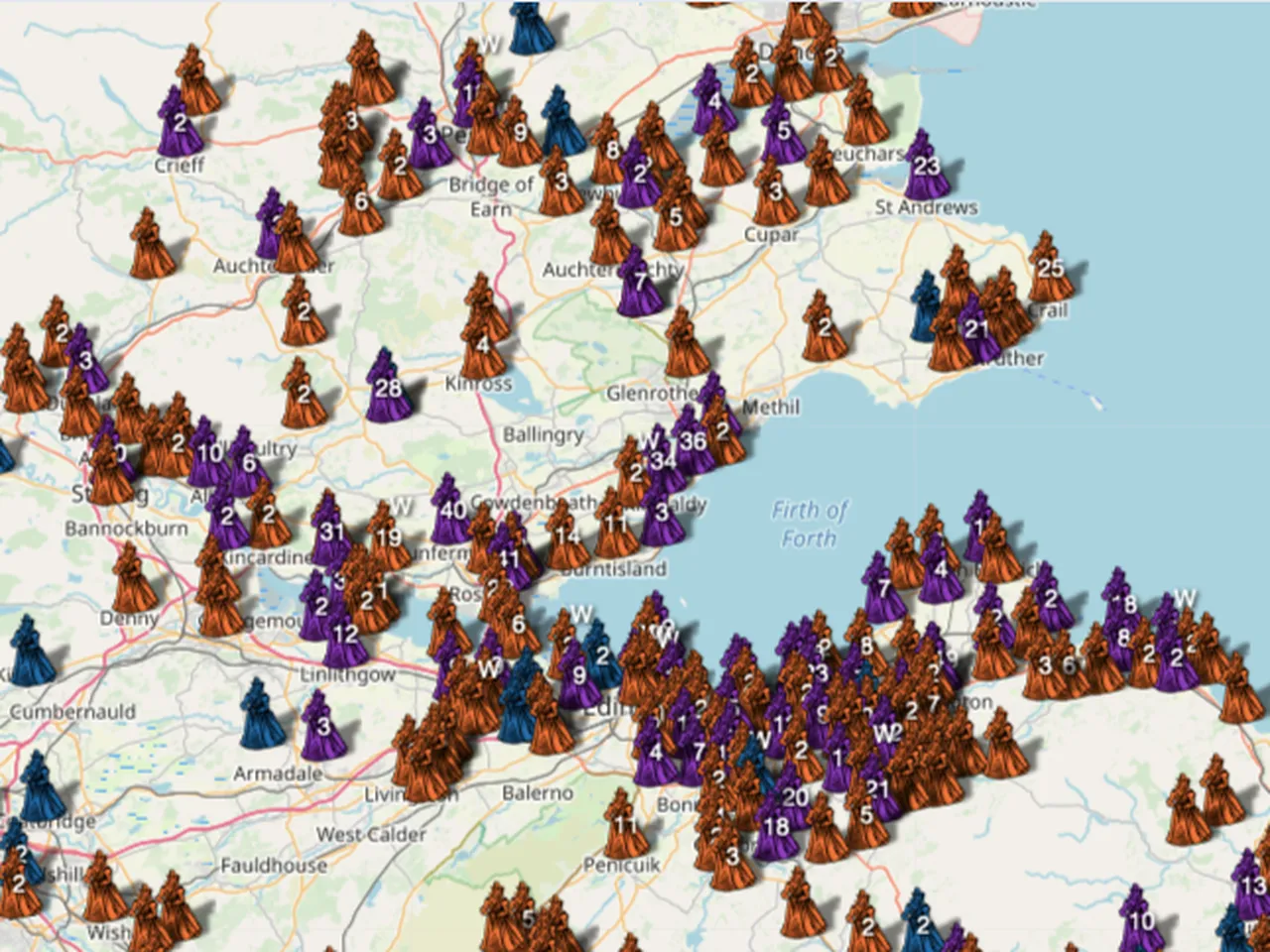 Witchcraft Trials Map