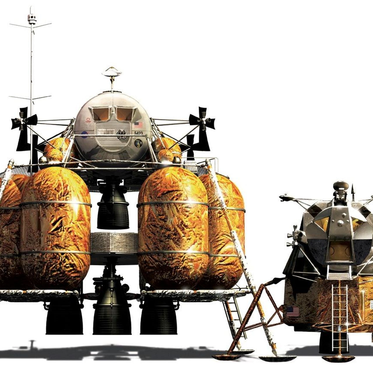 Original Lunar Module Orbiter Photos Show Lunar Modules From First 2