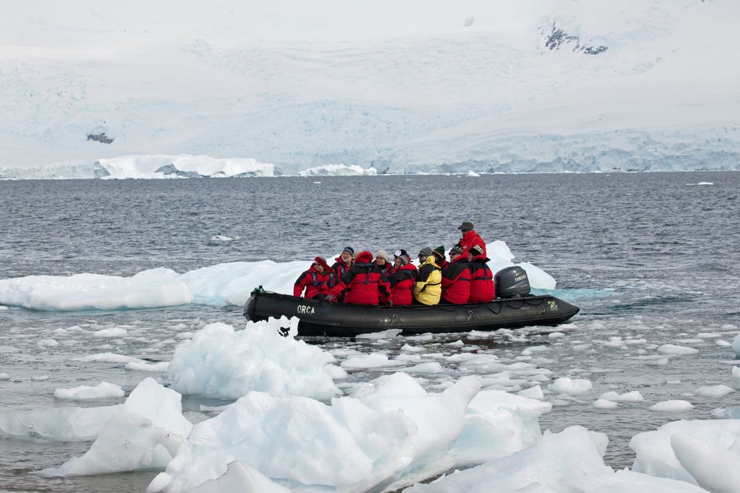 Zodiac landing on the Antarctic continent in Neko Harbor | Smithsonian ...