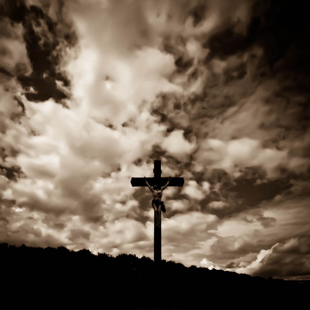 "Jesus in Normandy" - This crucifix is mounted in an intersection in ...