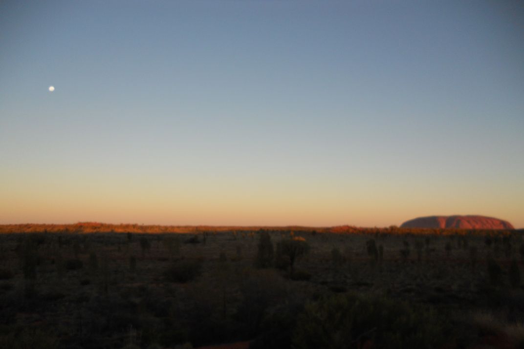 A view of the moon & Ayers Rock at sunset | Smithsonian Photo Contest ...