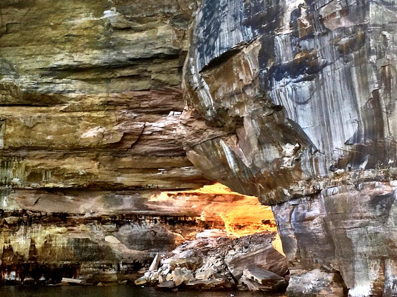 The Grand Portal rock formation in the Pictured Rocks National ...