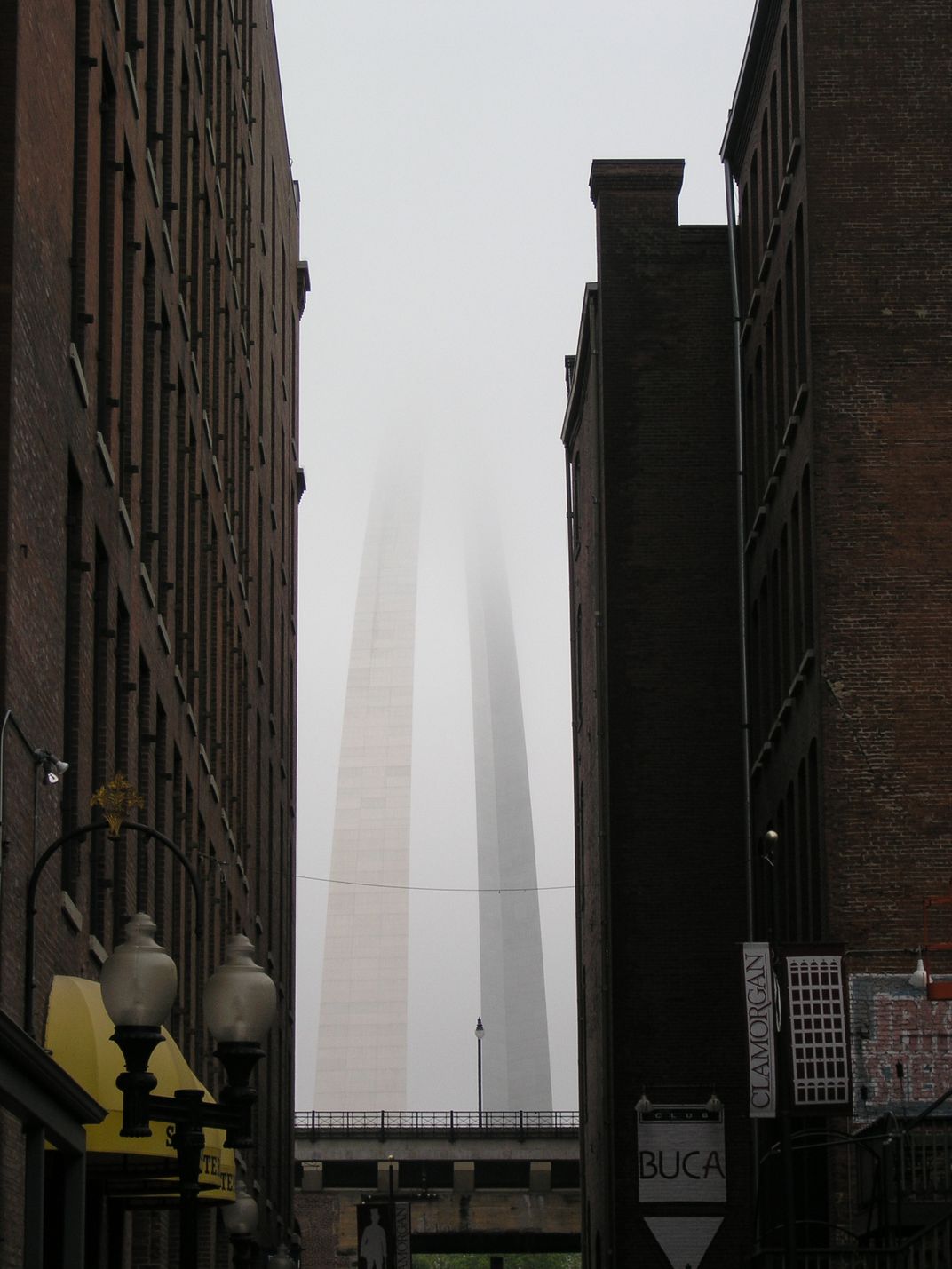Historic brick warehouse buildings at Laclede's Landing in Saint Louis ...