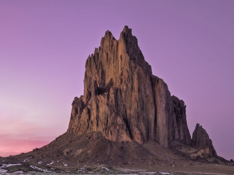 Shiprock, aka Ts Bitʼaʼ, or "winged rock" is a prominent feature in the ...