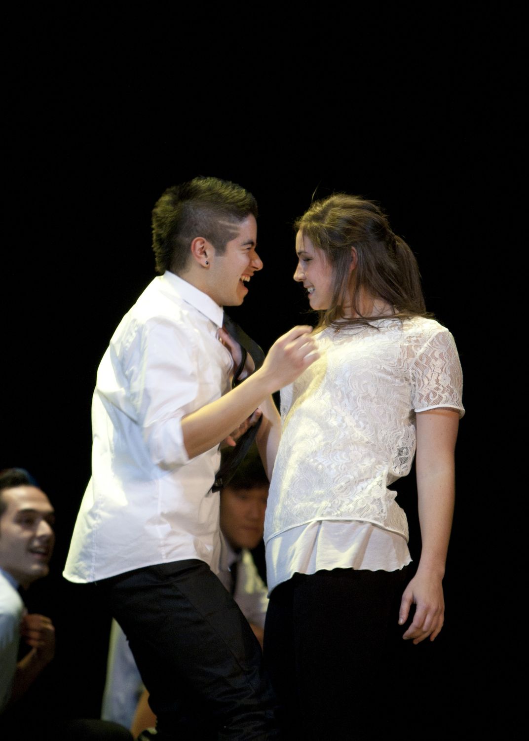 Eddie Rizzo (left) performs with Rikki Doetsch (right) during Boston ...