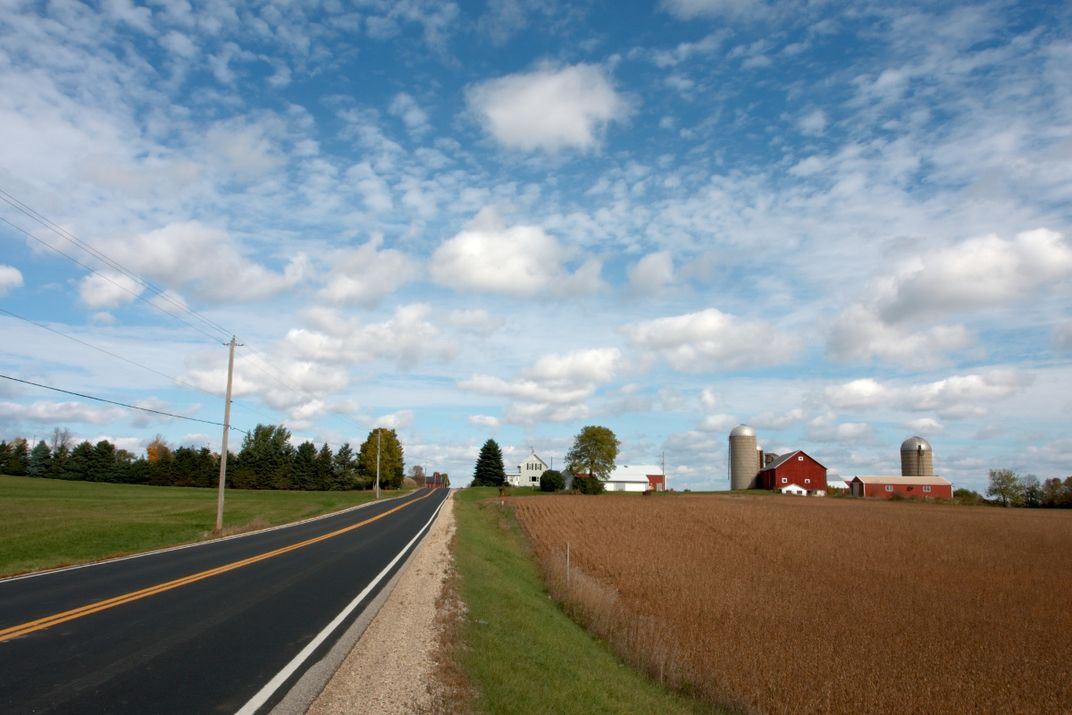 This is a photograph of rural Erin, Wisconsin during fall ...