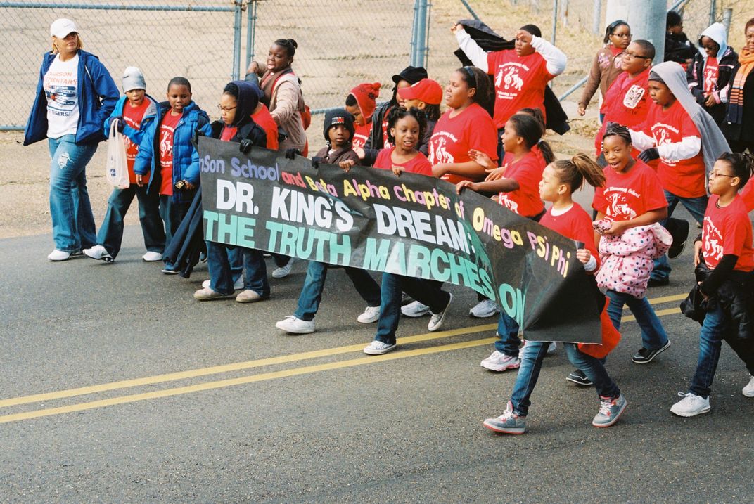 Teachers and Elementary School Students march in MLK Parade ...