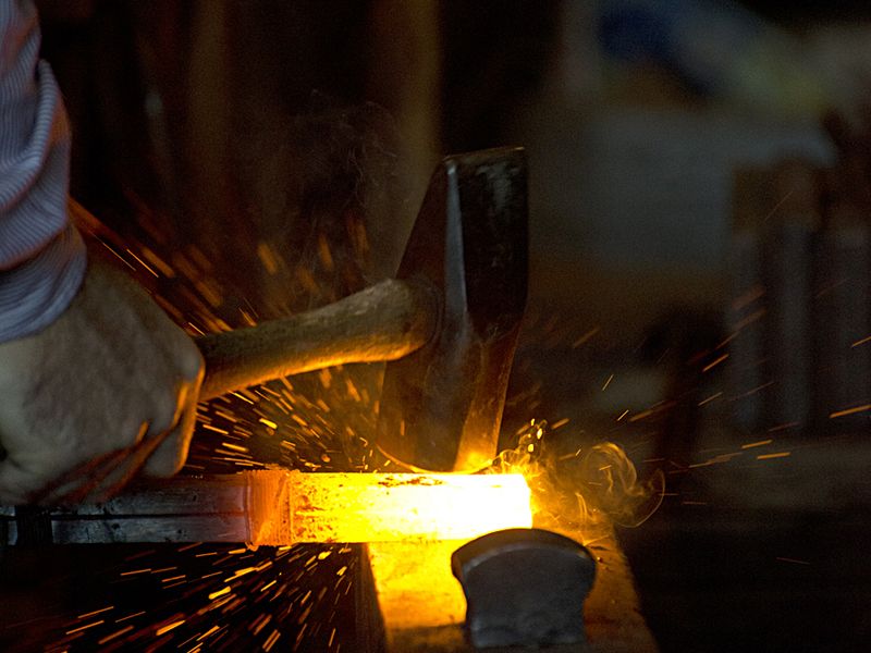 Returning to the old tradition of blacksmithing and "striking while the ...