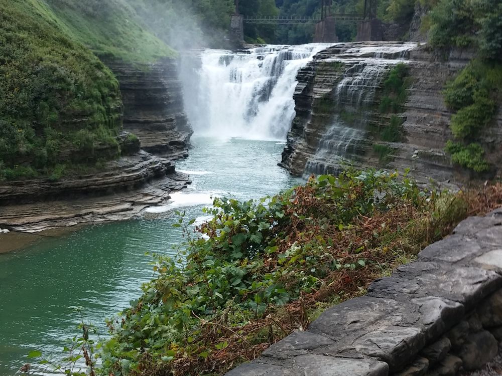 A lovely view of the Upper Middle Falls at Letchworth State Park in New ...