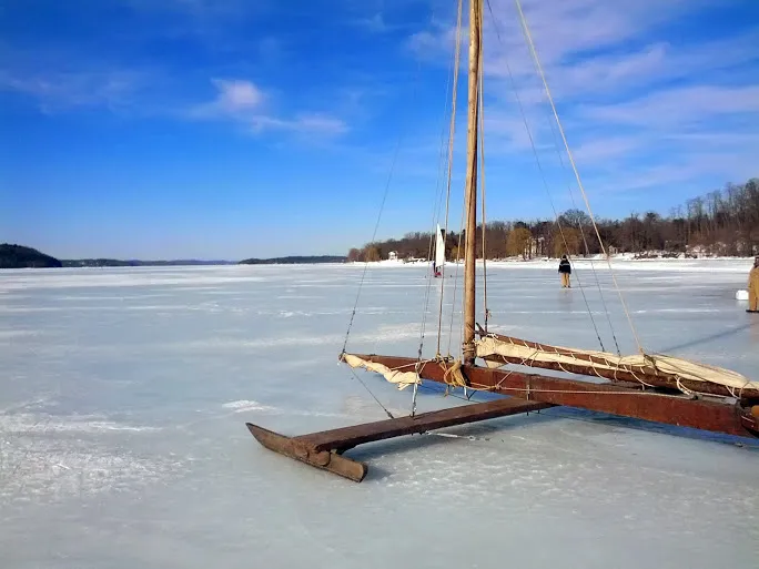 It Was Cold Enough This Winter to Go Ice Yachting on the Hudson River