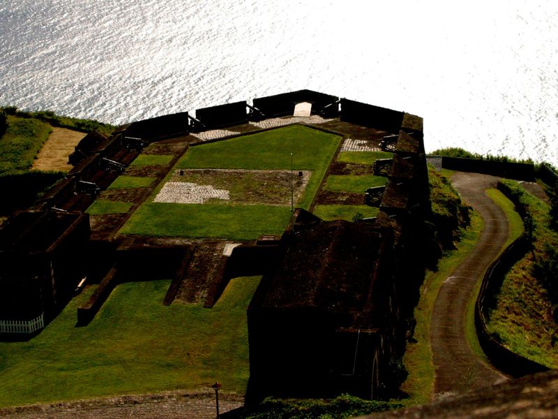 Looking down on this structure completely constructed by slaves is a ...