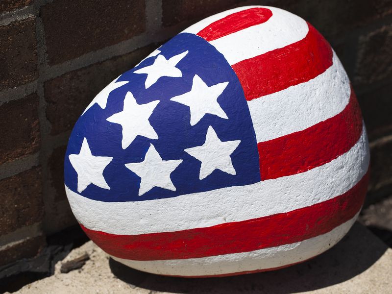 American flag painted rock on doorstep. | Smithsonian Photo Contest ...