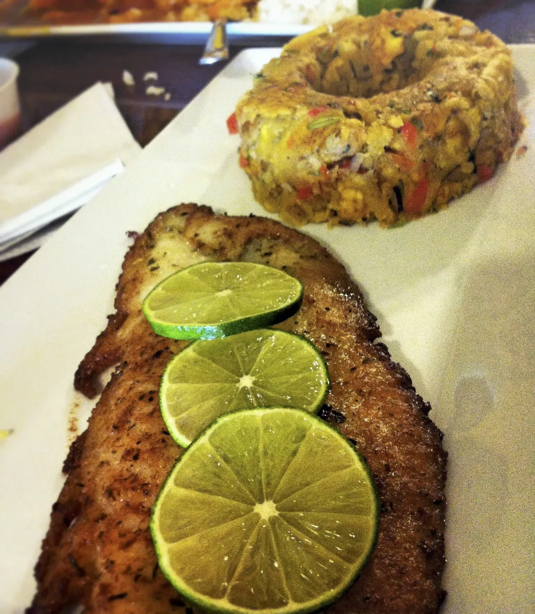 Mofongo with fresh fish in a seaside restaurant in Puerto Rico ...