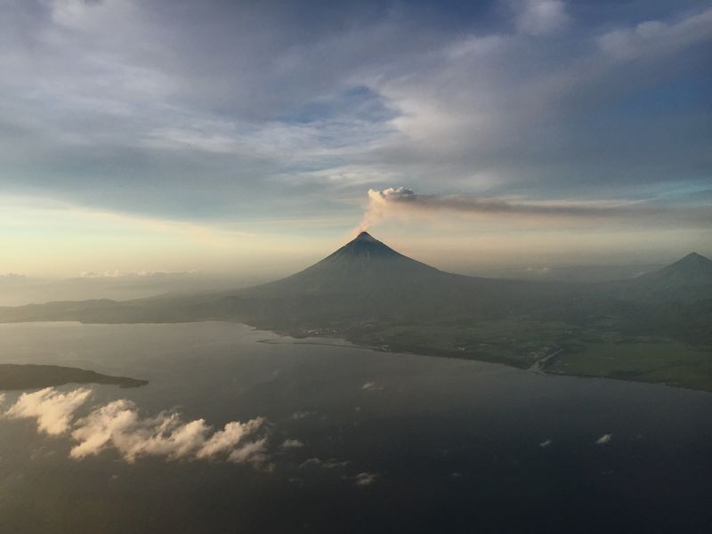Aerial view of Perfect Cone Shaped Mayon Volcano | Smithsonian Photo ...