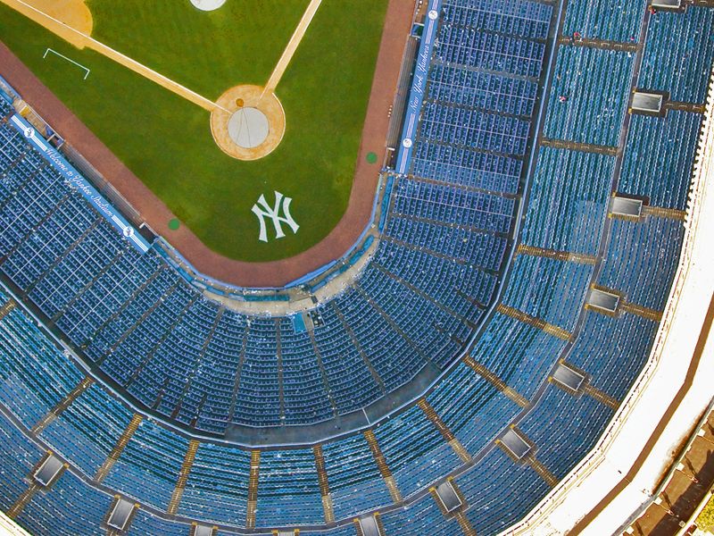 Aerial view of the original Yankee Stadium, Bronz, New York ...