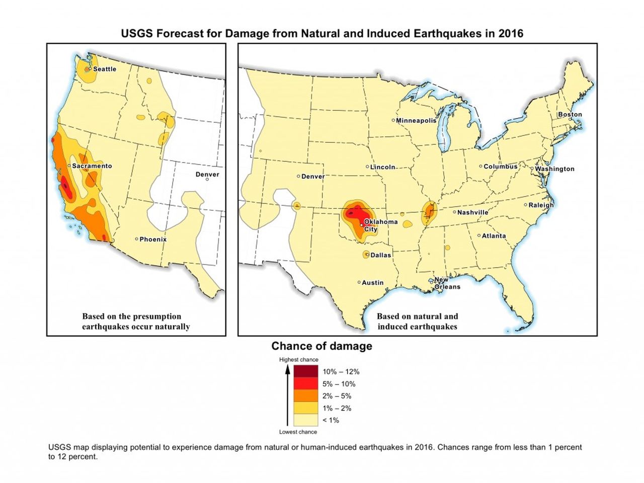 Usgs Map Of Earthquakes Over The Past Decade The Large