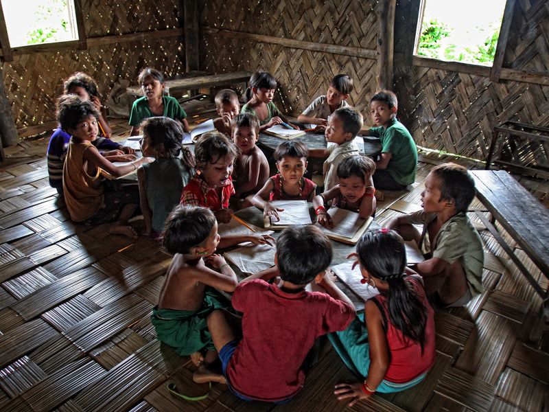 An Indigenous tribal Childrens learn at Non formal primary school, A ...