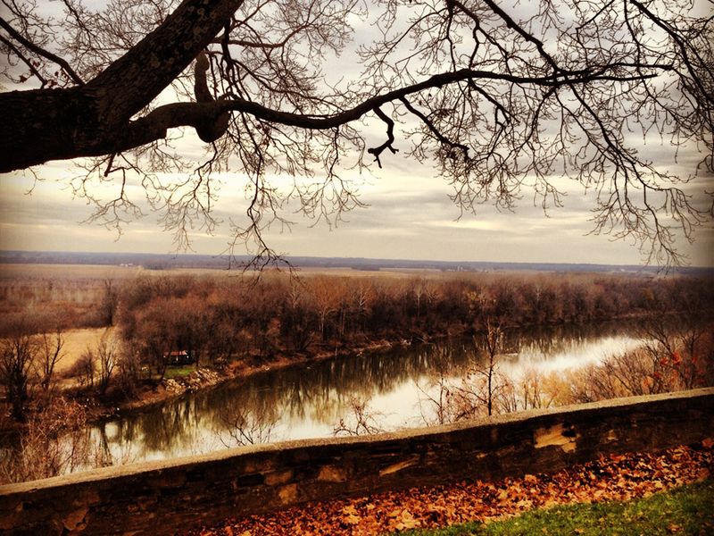 Merom, Indiana bluff overlooking Wabash River to Illinois | Smithsonian ...