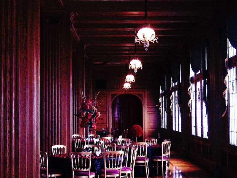 Scottish Rite Cathedral ballroom decorated for a wedding reception ...