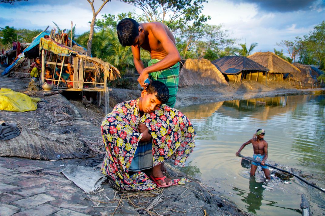 Aftermath of a devastating cyclone.The cyclone Aila swept over the ...
