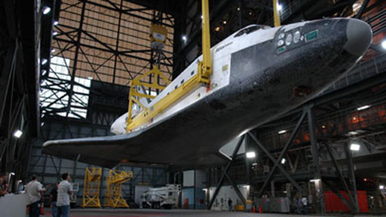 Space Shuttle In Hangar